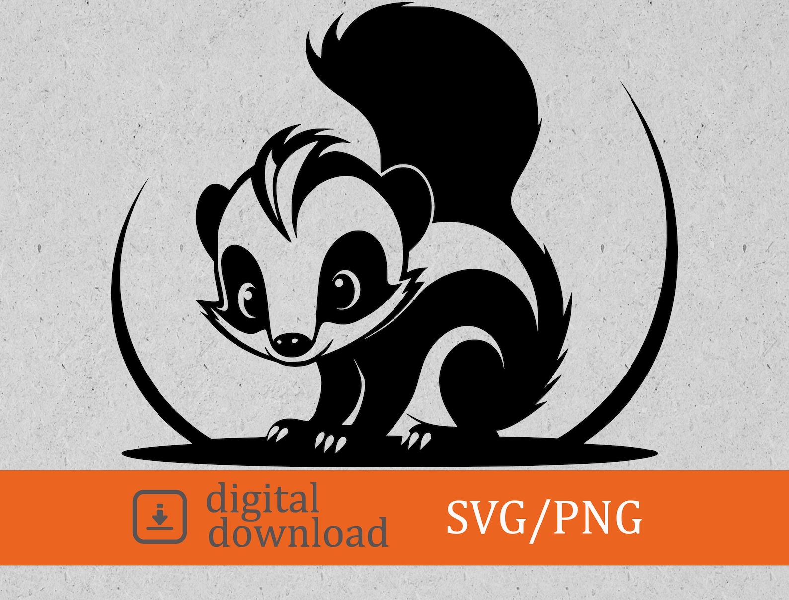 Skunk SVG PNG Digital Download - Cute Animal Clipart, Cricut Craft File ...