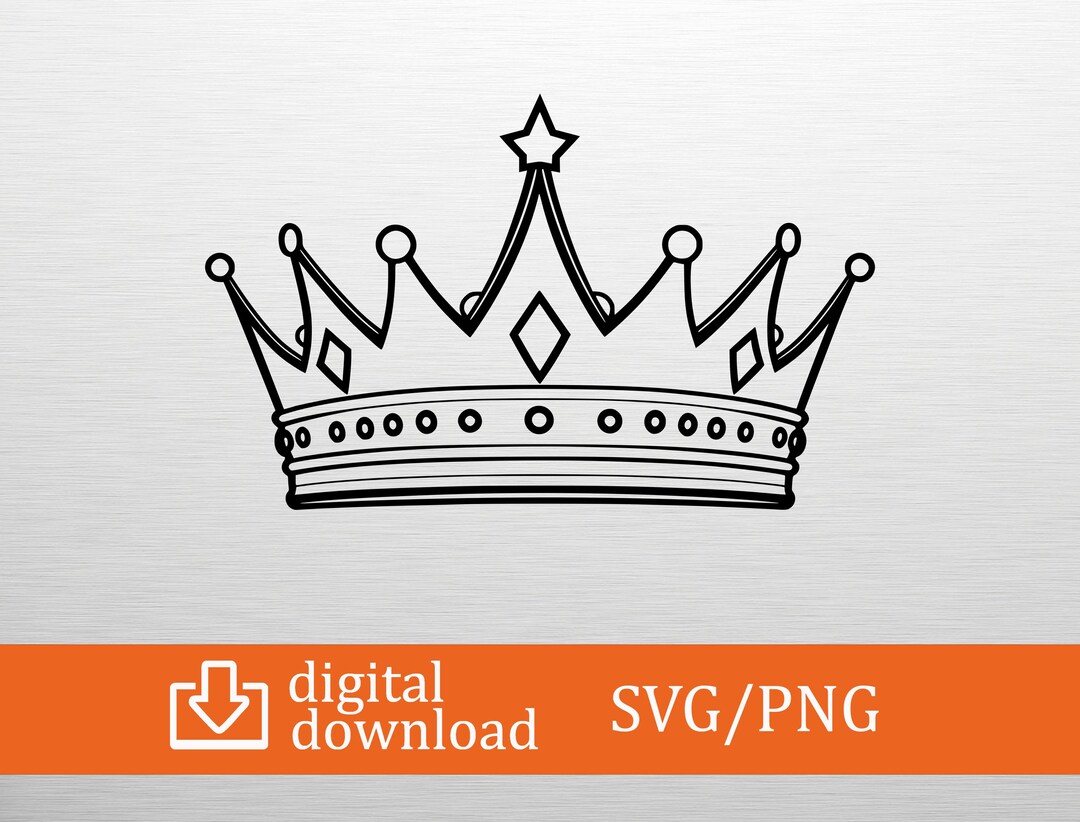 Crown With Star SVG PNG Digital Download, Royal Art, Cricut Craft File ...