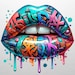 Graffiti Lips PNG Digital Download - Street Art Clipart, Cricut File ...