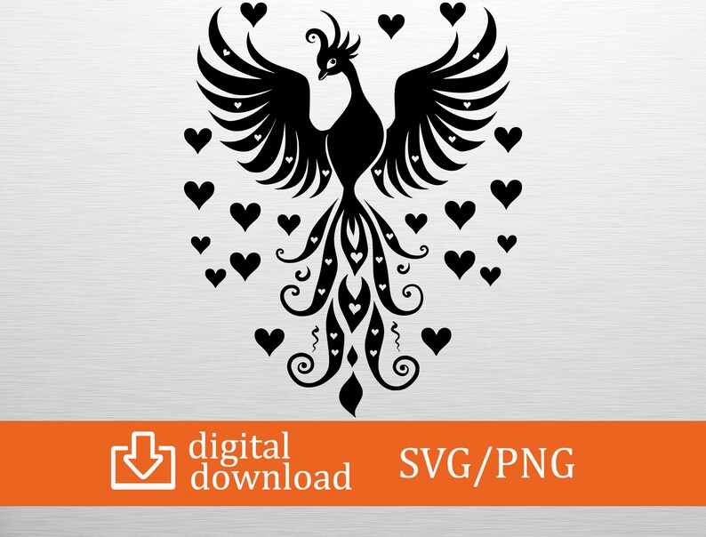 Phoenix SVG PNG Digital Download - Mythical Clipart, Cricut File, T-shirt Design, Love Decor ...