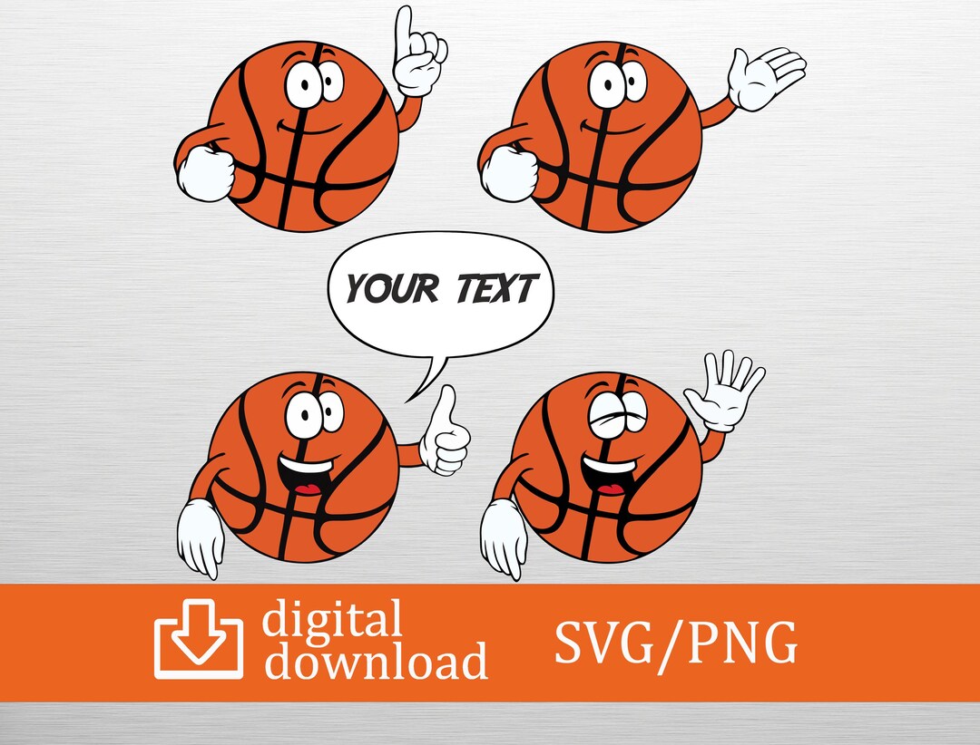 Basketball SVG & PNG Digital Download - Cute Basketball Clipart, Cricut ...