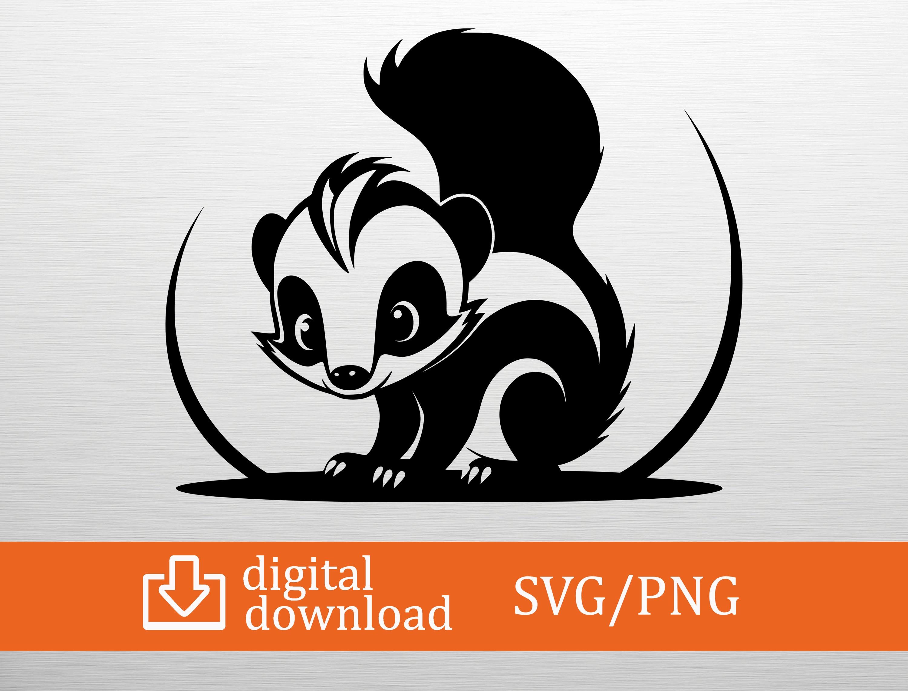 Skunk SVG PNG Digital Download - Cute Animal Clipart, Cricut Craft File ...