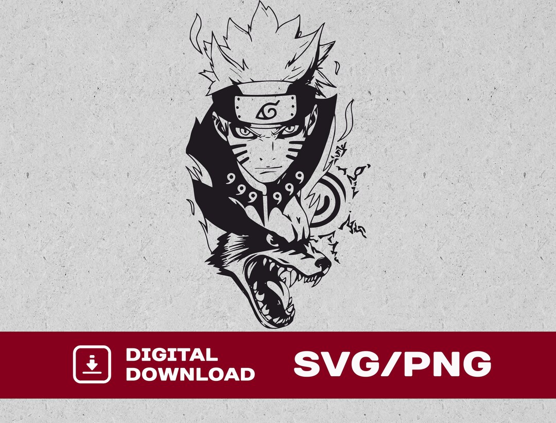 Uzumake Naruto Nine-tailed Fox Svg/png Digital File - Etsy