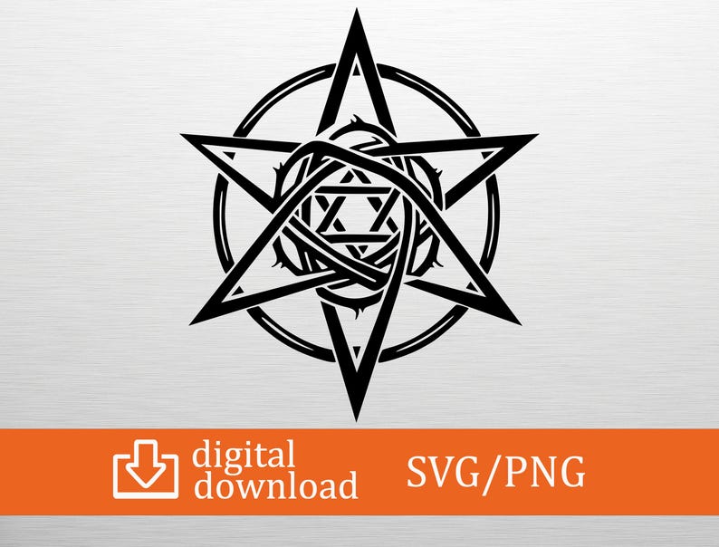 Pentagram SVG PNG Digital Download - Occult Clipart, Gothic T-shirt ...