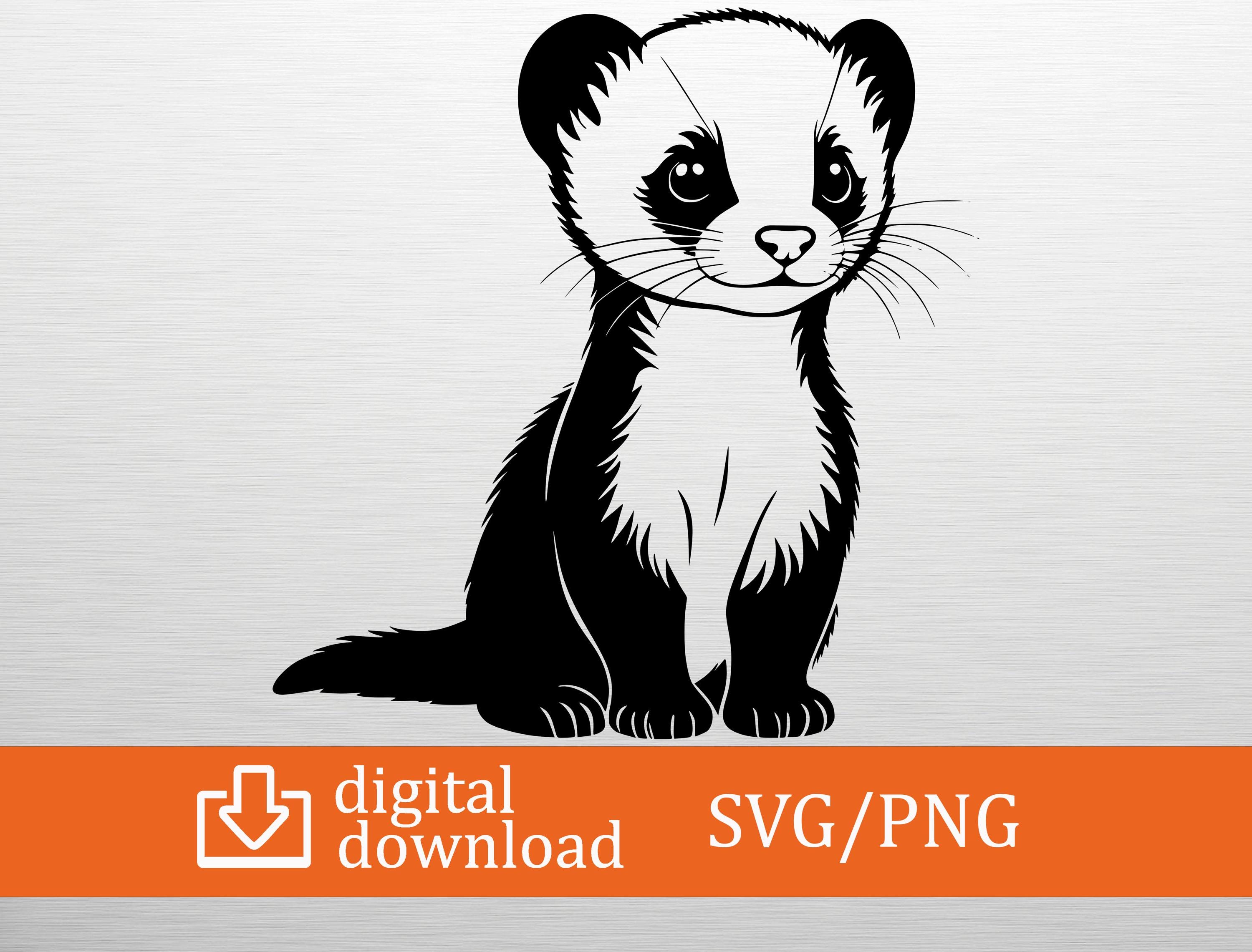 Cute Ferret SVG PNG Digital Download - Pet Clipart,t-shirt Design ...