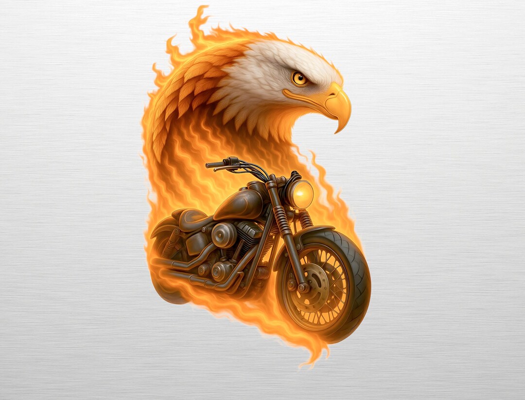 Eagle Motorcycle PNG Digital Download - Bike Art, T-shirt Print, Phone ...