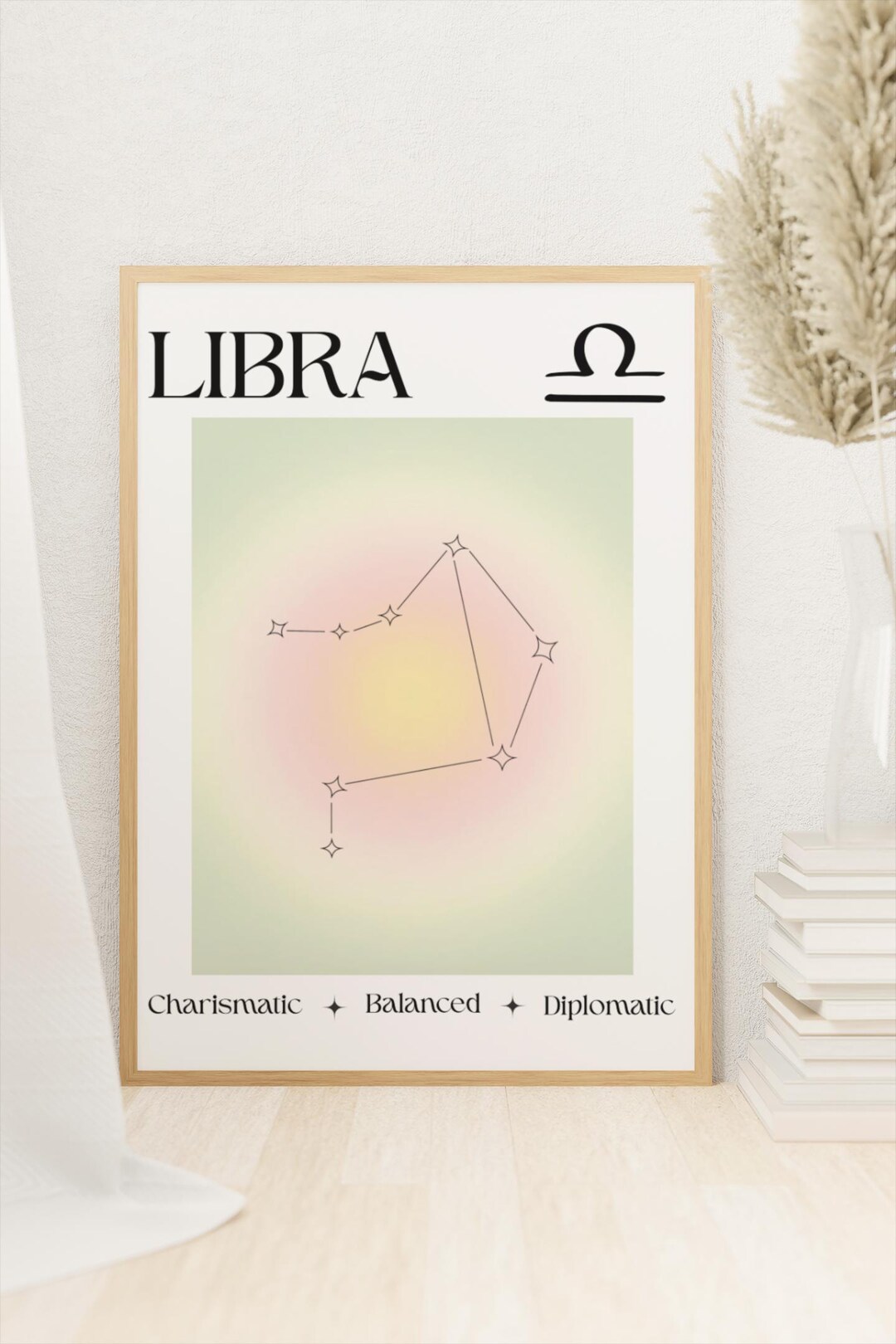 Libra Zodiac Poster, Horoscope Wall Decor, Zodiac Wall Art, Libra Home ...