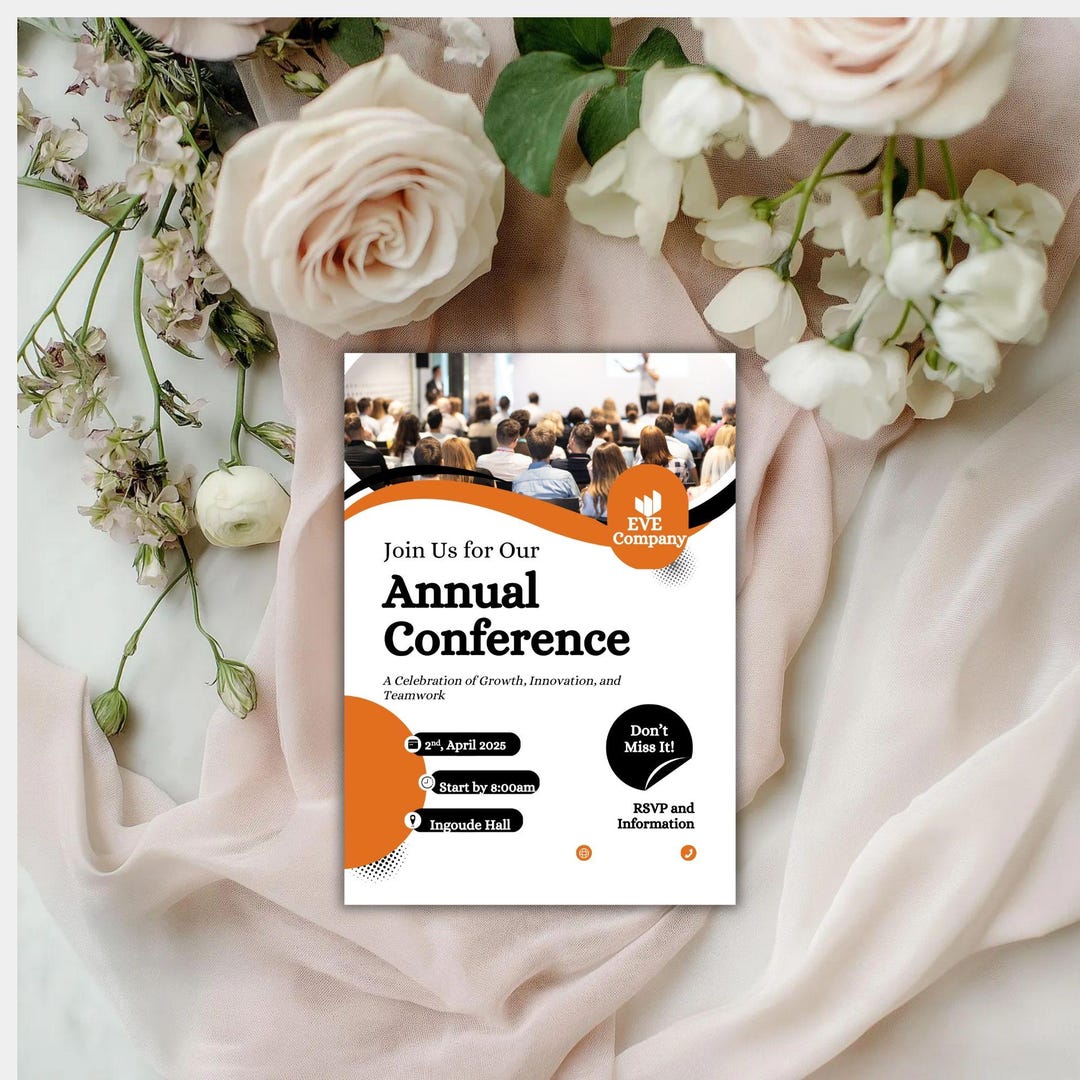 Annual Conference Invitation Card Printable, Customizable Digital ...