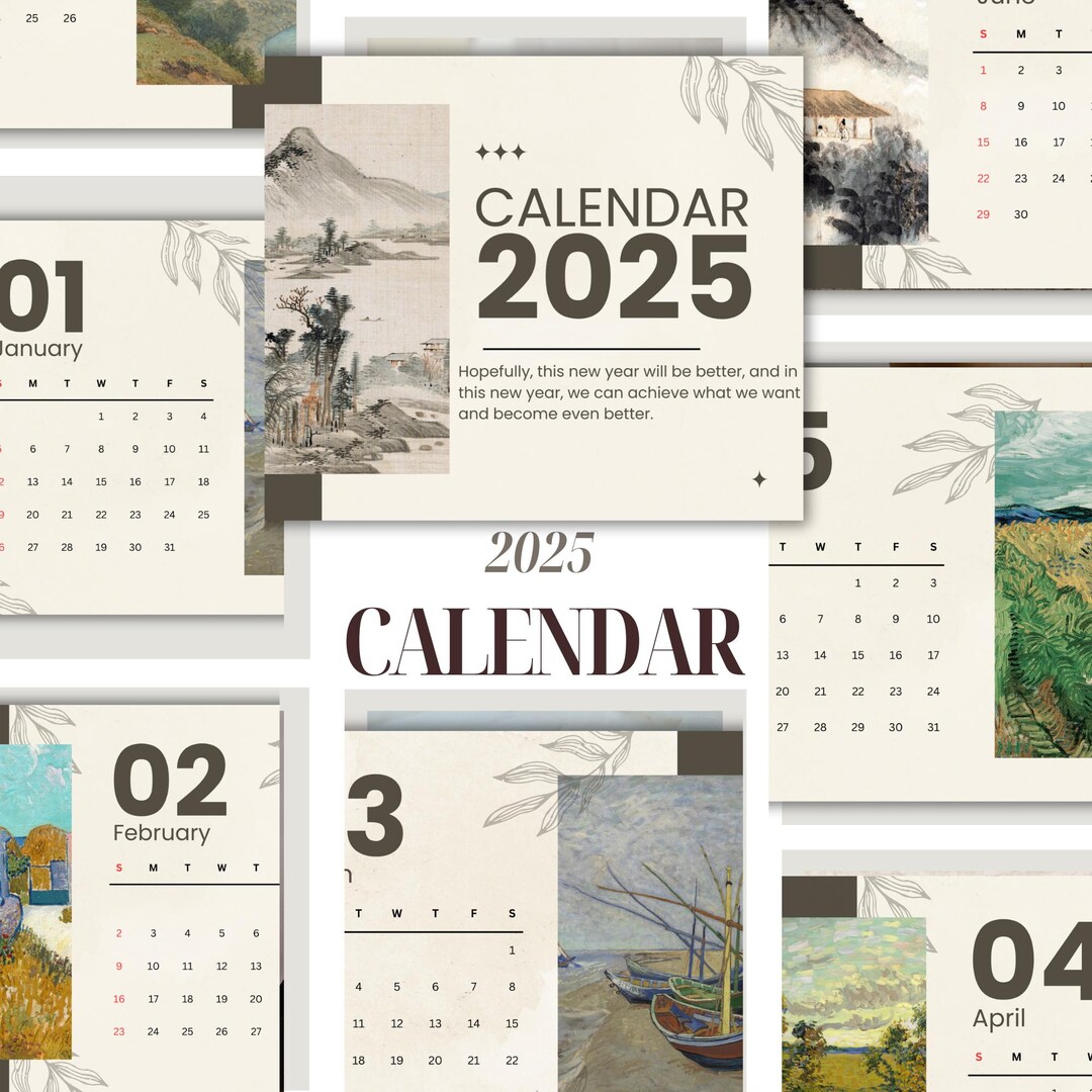 Printable Calendar 2025, Customizable Digital Calendar Template ...