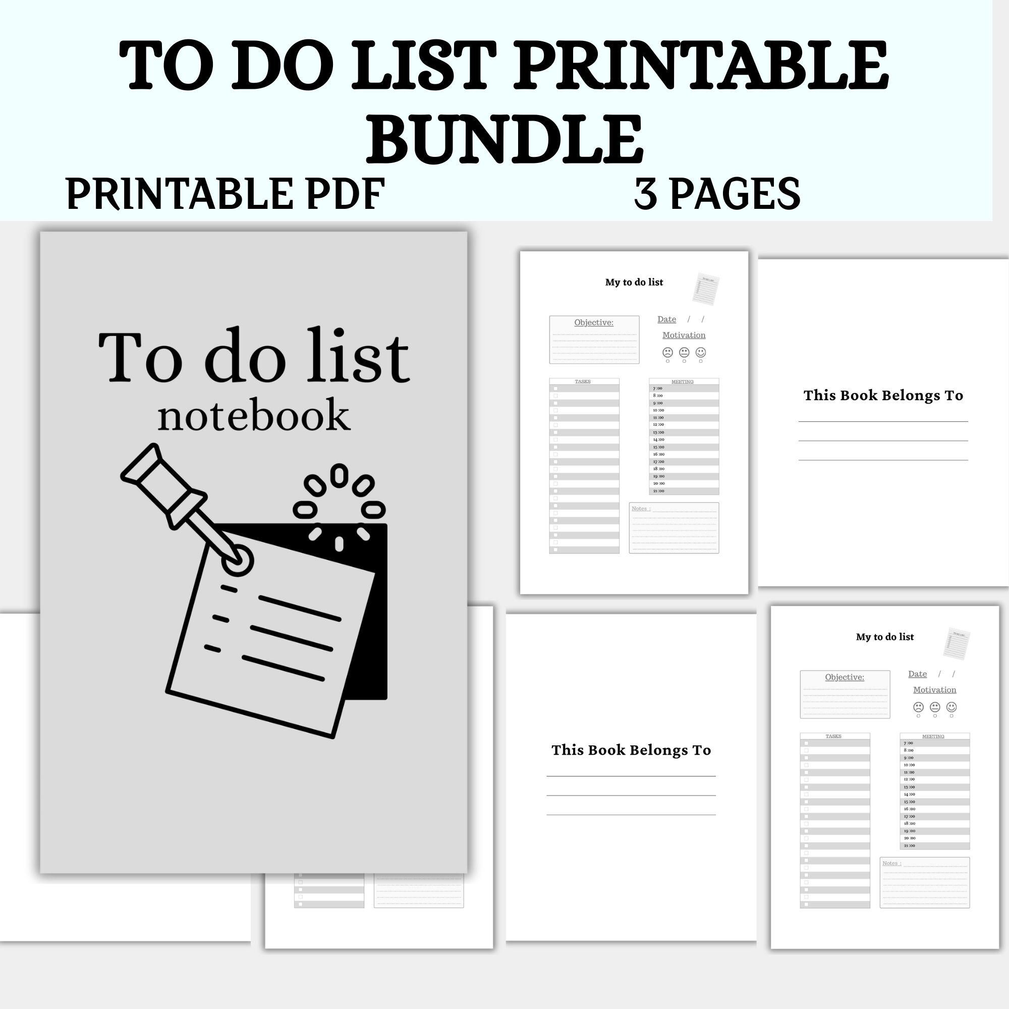 To-do List Printable, Digital Task List for Organizing Your Day ...