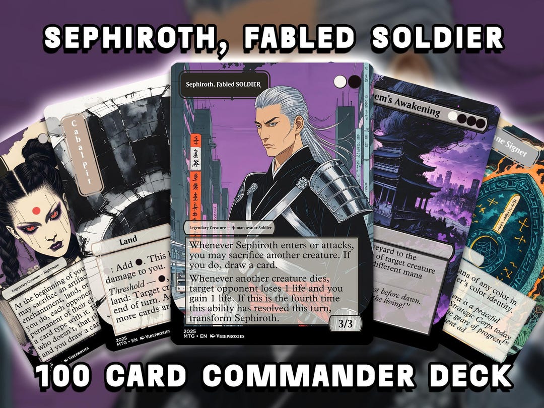 Sephiroth, Fabled Soldier MTG Proxy Commander Deck - Custom 100-card ...