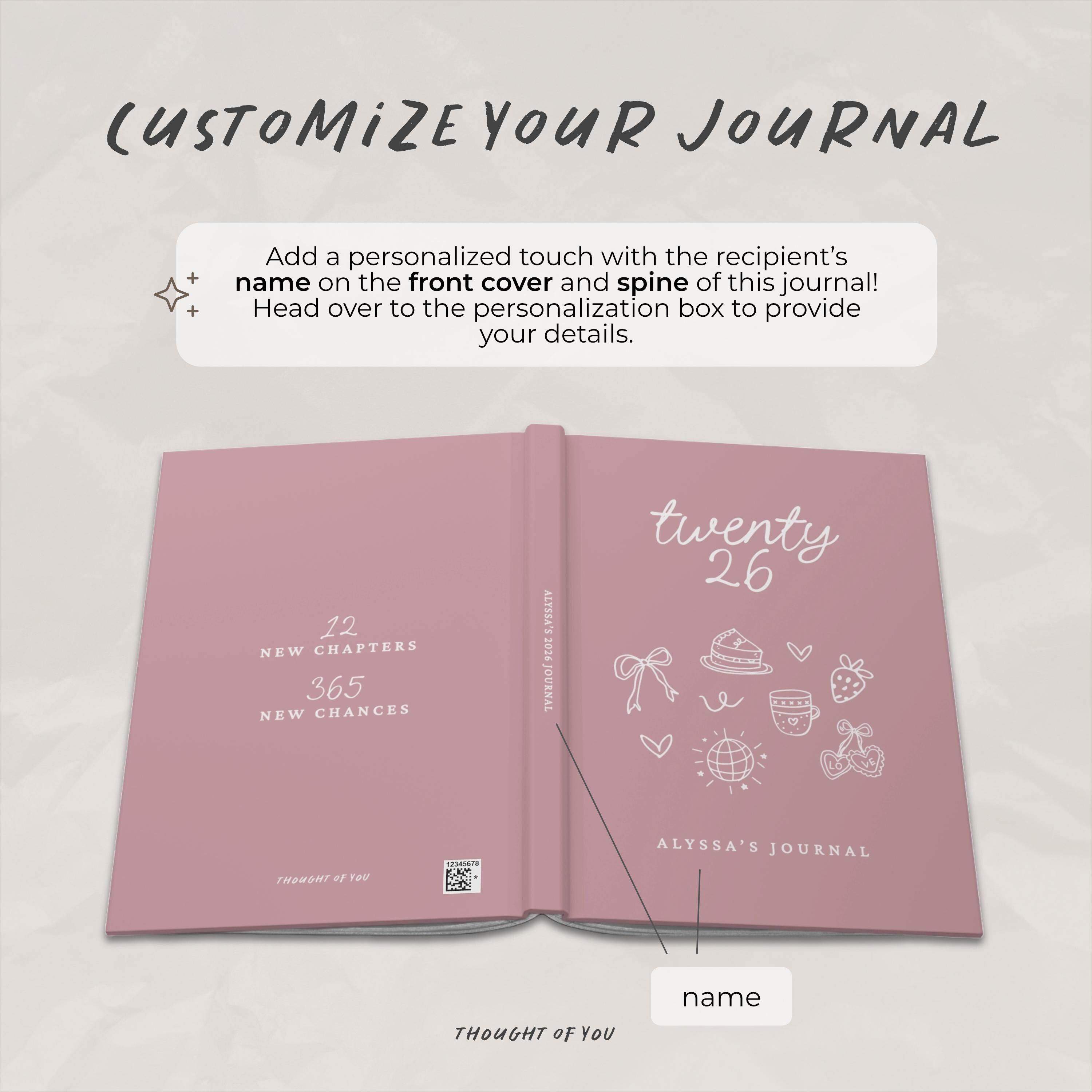 Personalized 2026 Hardcover Journal: Custom Blank Notebook - Etsy