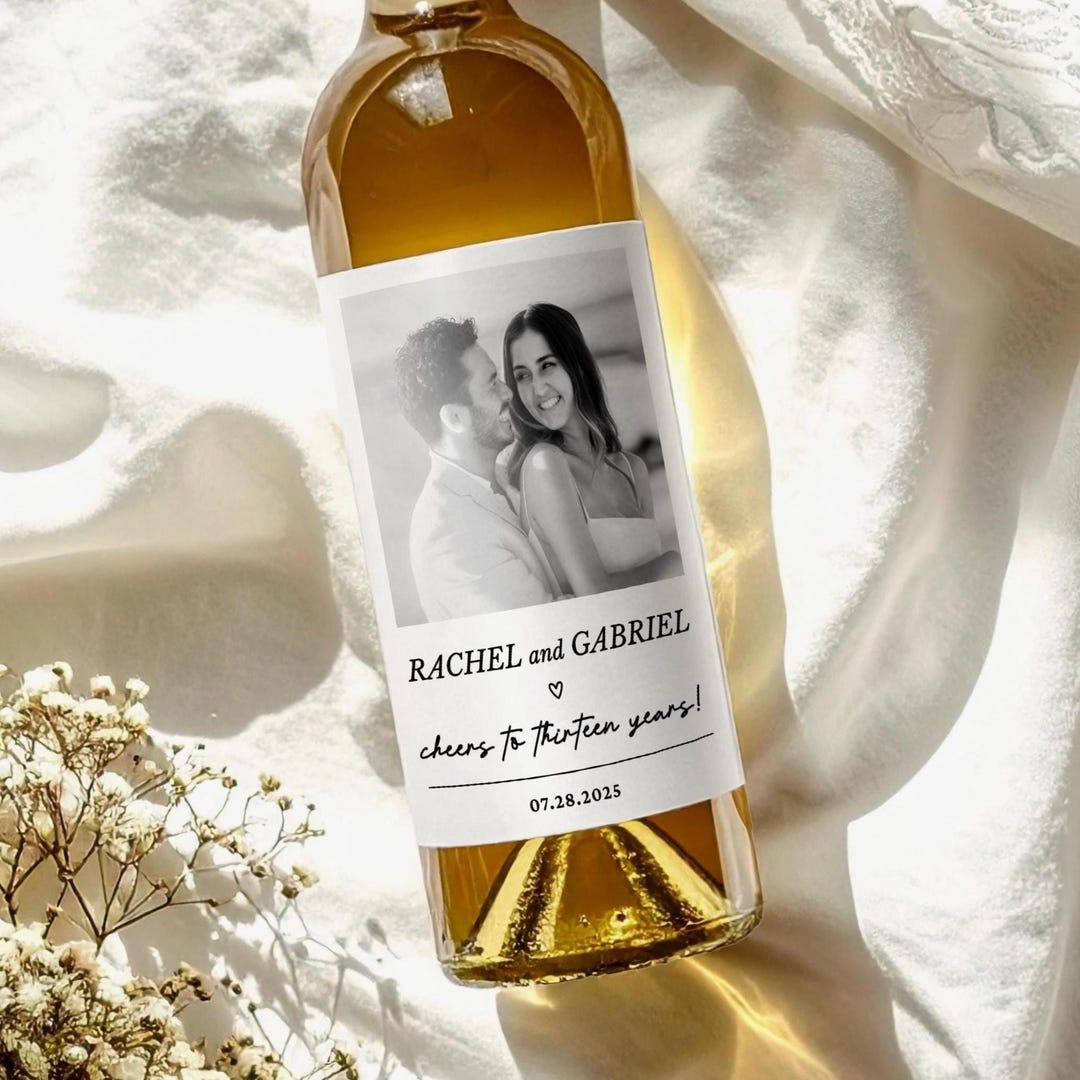 Anniversary Wine Label for Husband/wife, Personalized Photo Wedding ...