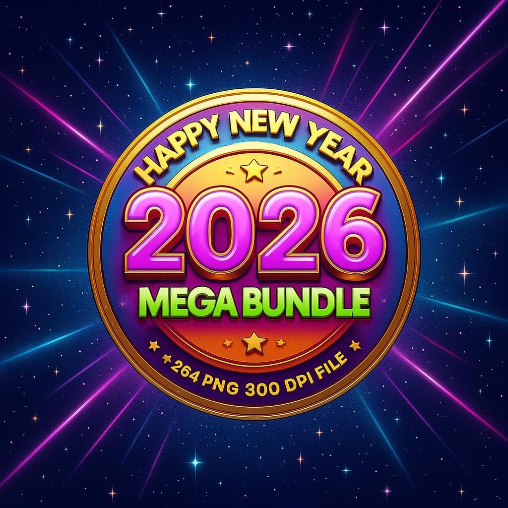 New Year 2026 Clipart Mega Bundle – 264 PNG Designs (300 DPI) - Etsy