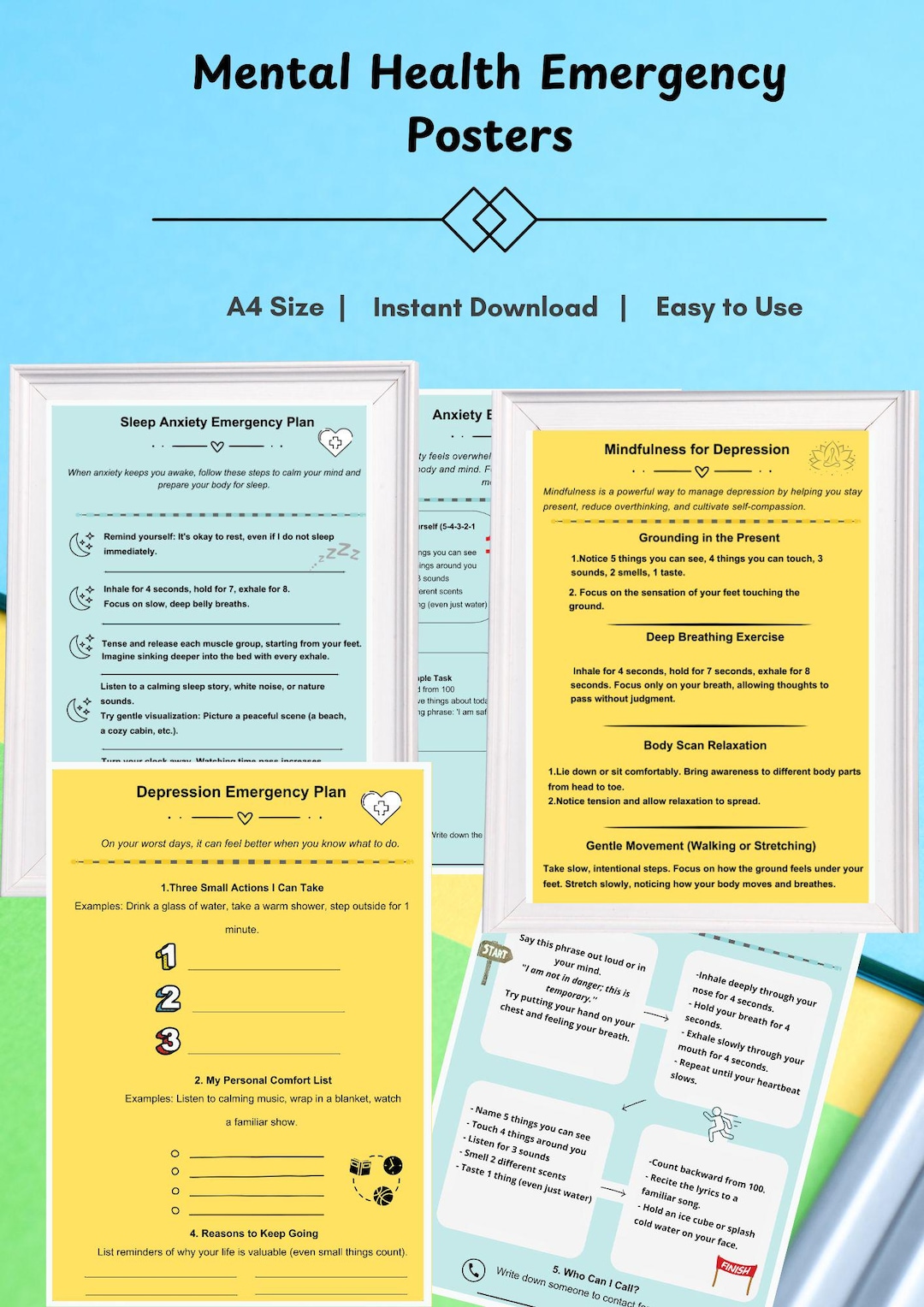 Mental Health Emergency Posters | Printable Anxiety & Depression ...