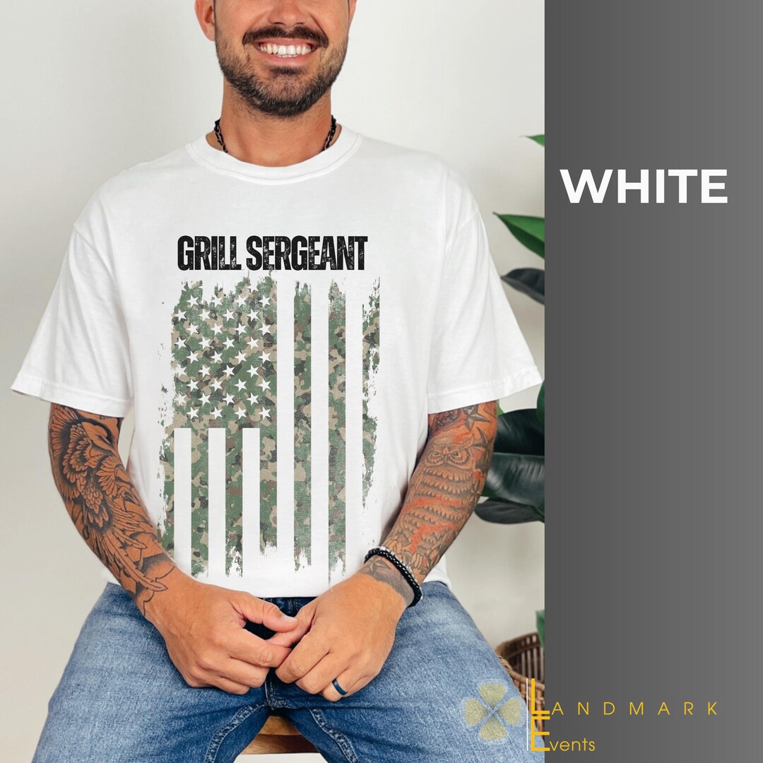 Grill Sergeant Tshirt, Funny Father's Day T-shirt, Shirt for Dad, Flag ...