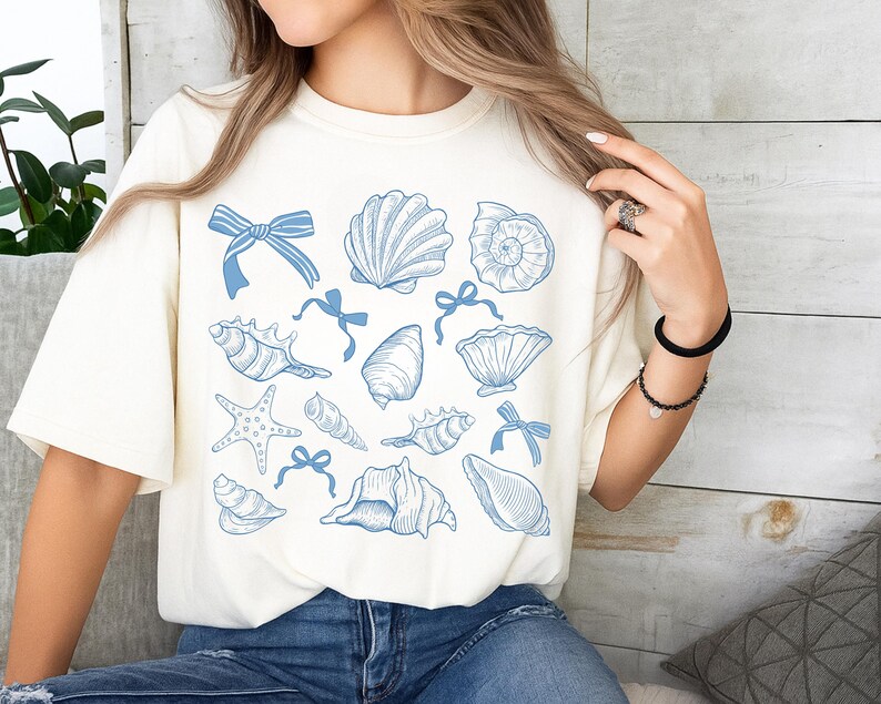 Coquette Seashell PNG, Beach Png, Coastal Png, Retro Summer Png, Summer ...