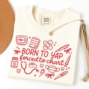 Nurse Png, Born to Yap Forced to Chart Red Png, Spring Nurse PNG, Cna ...