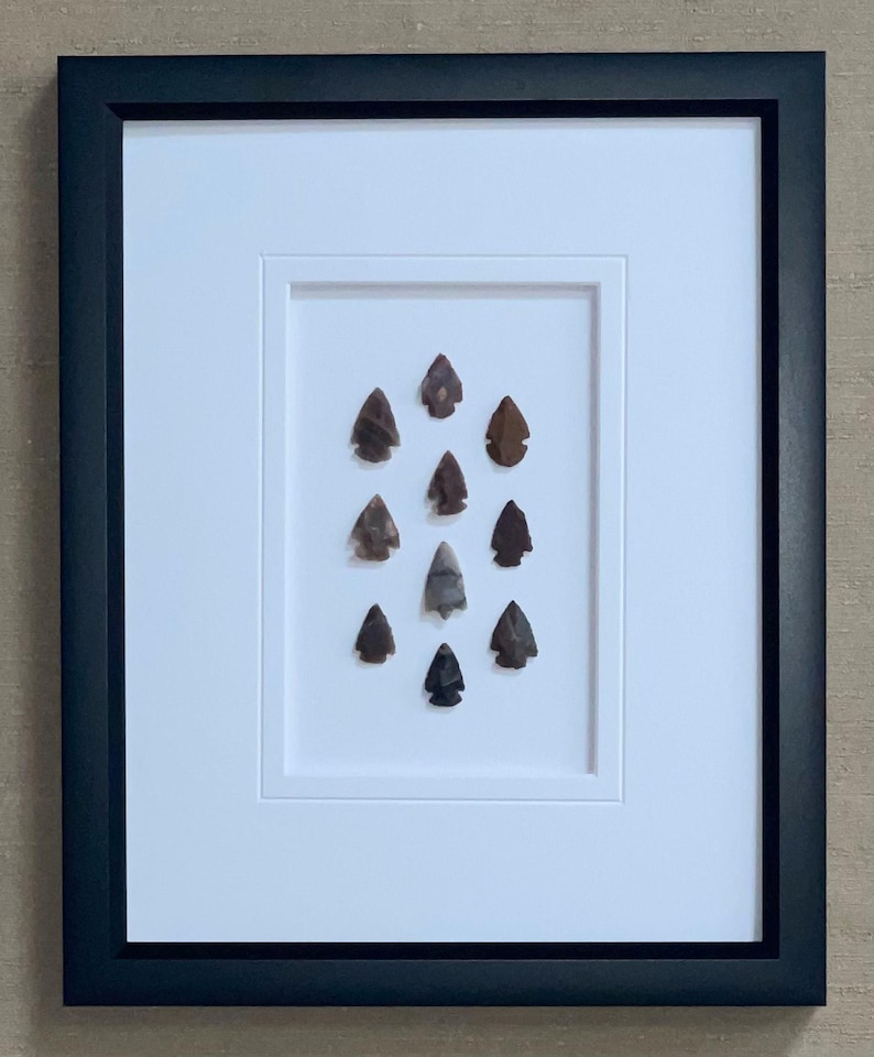 Framed Real Multiple Agate Arrowheads - Etsy