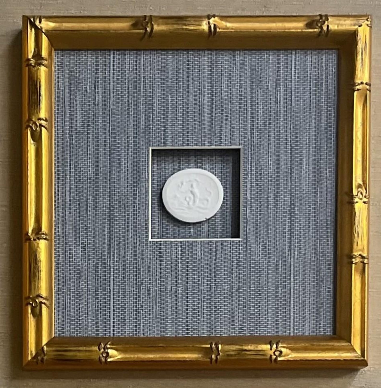 Intaglio on Blue Grasscloth - Etsy