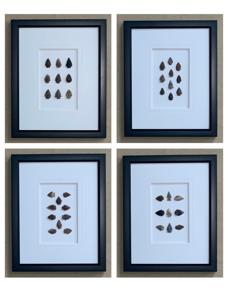 Framed Real Multiple Agate Arrowheads - Etsy