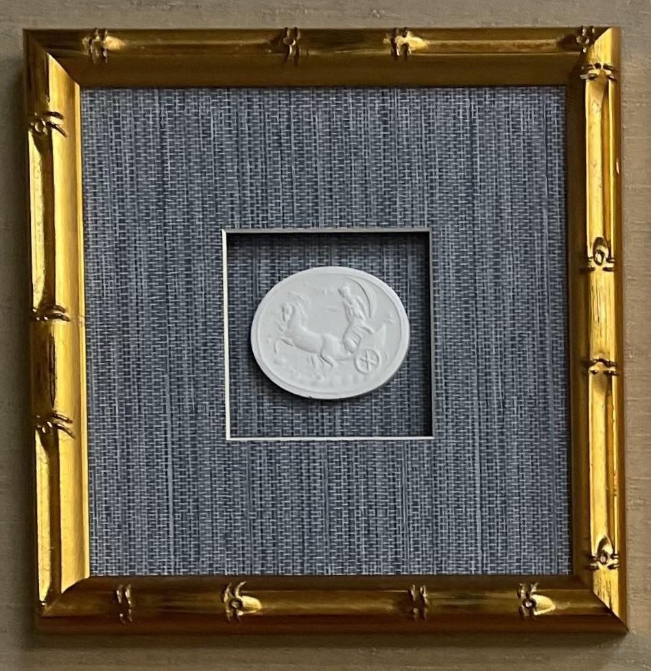 Intaglio on Blue Grasscloth - Etsy