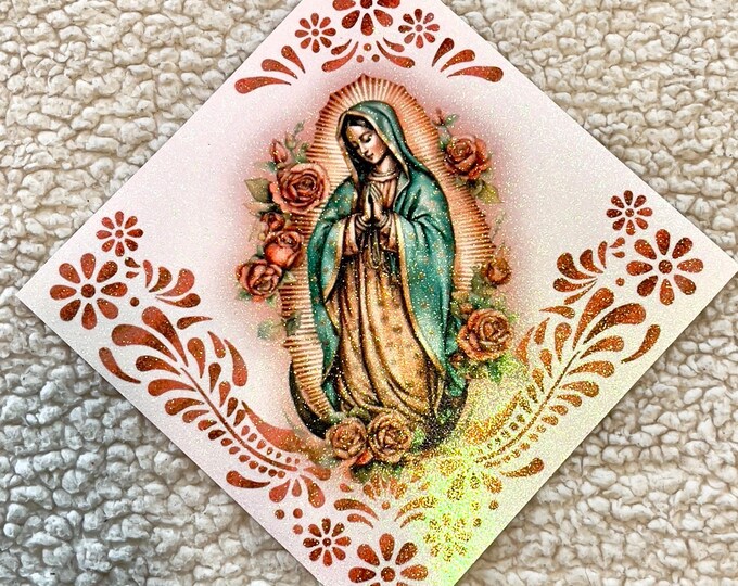 Ready to Ship Virgen De Guadalupe Glitter Graduation Cap Topper | Funny ...