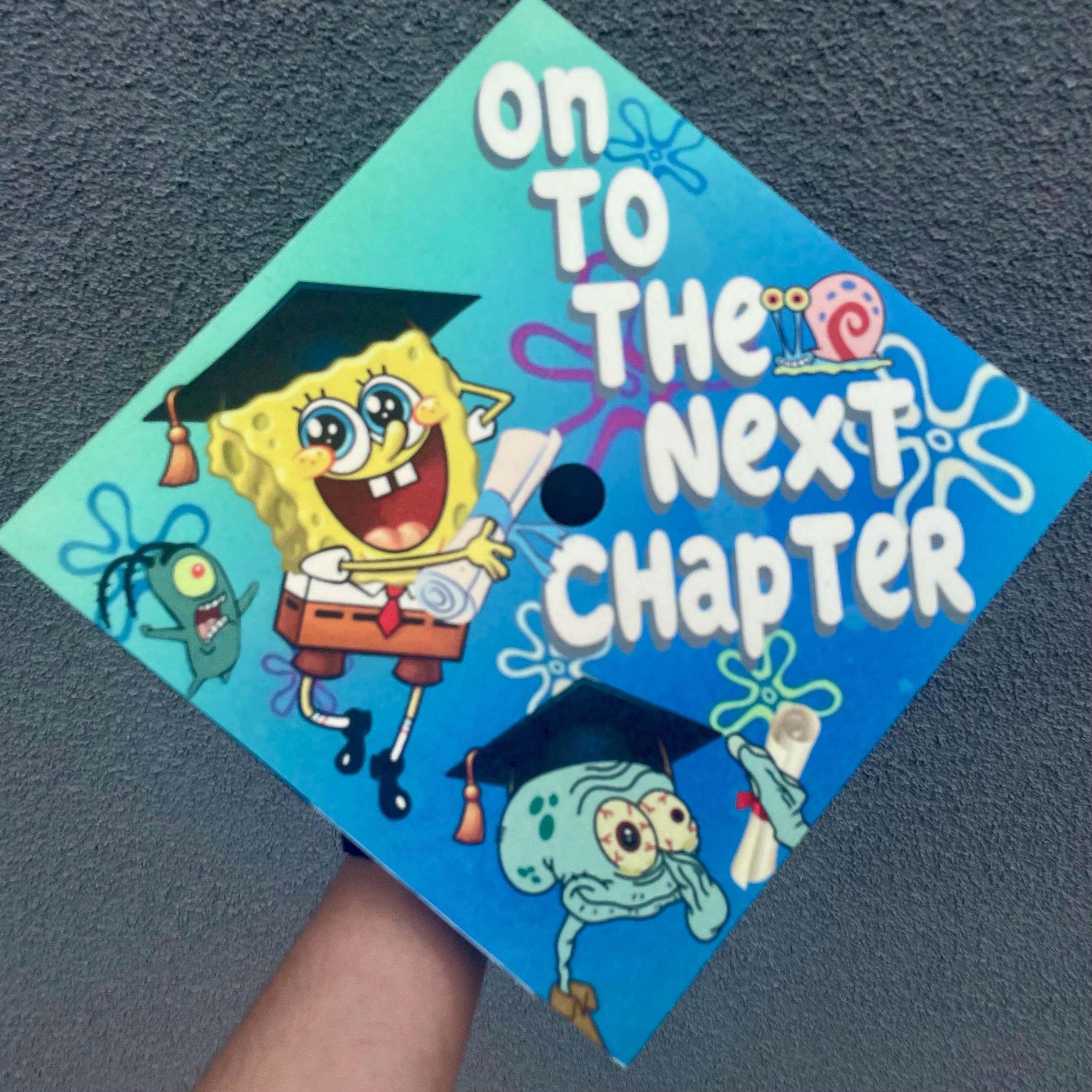 READY TO SHIP Funny Spongebob Glitter Grad Cap Topper | “on to the Next ...