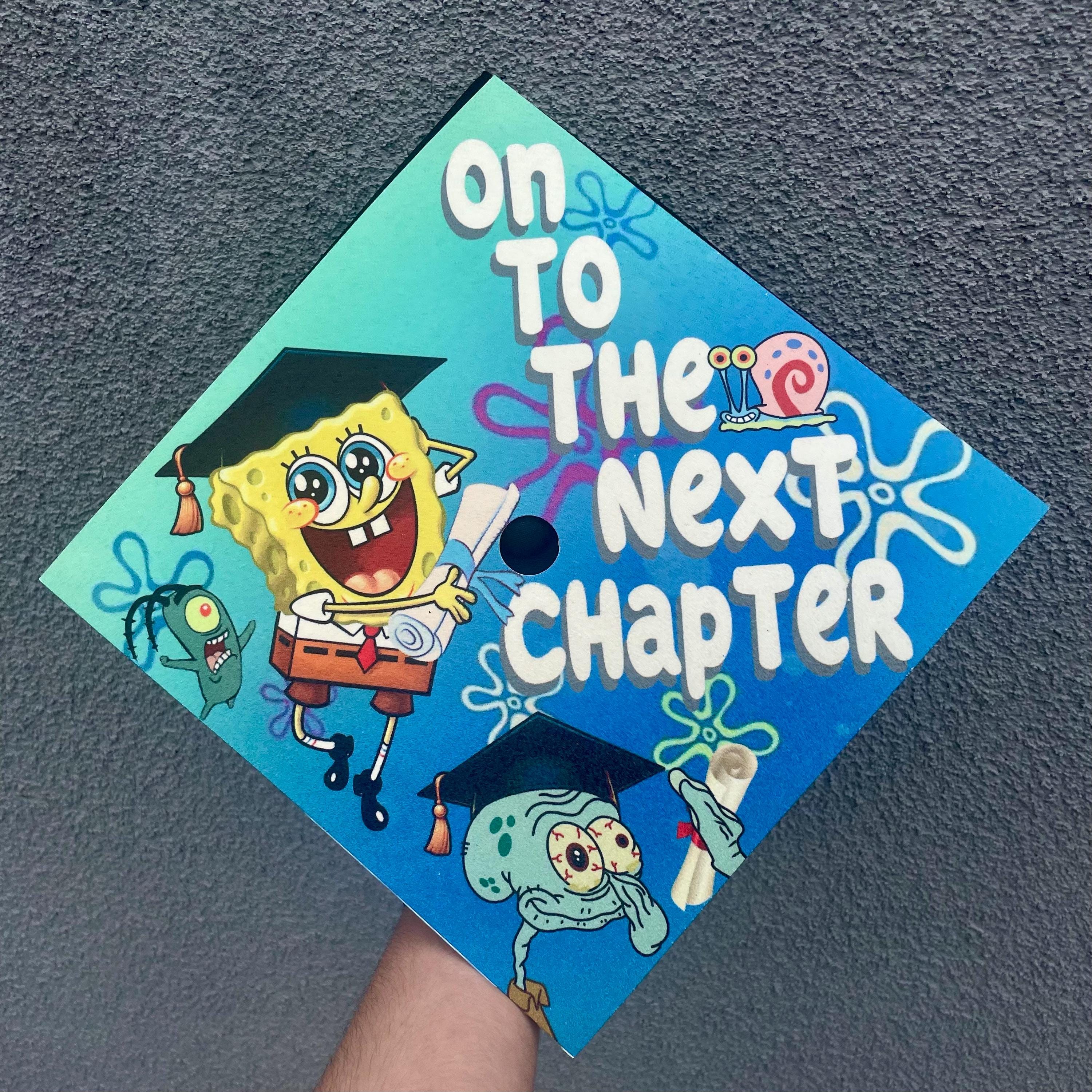 READY TO SHIP Funny Spongebob Glitter Grad Cap Topper | “on to the Next ...