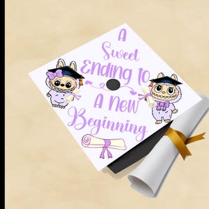 Labubu Glitter Graduation Cap Topper | Graduation Decoration | Funny ...