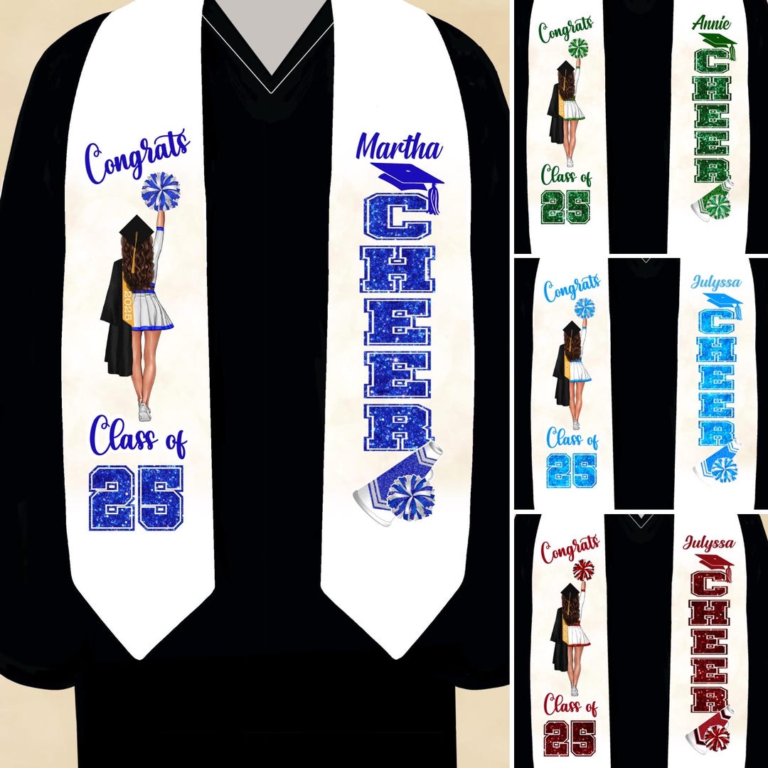 Cheer graduation Stole, Graduation Sash, Class of 2025 Gift ...