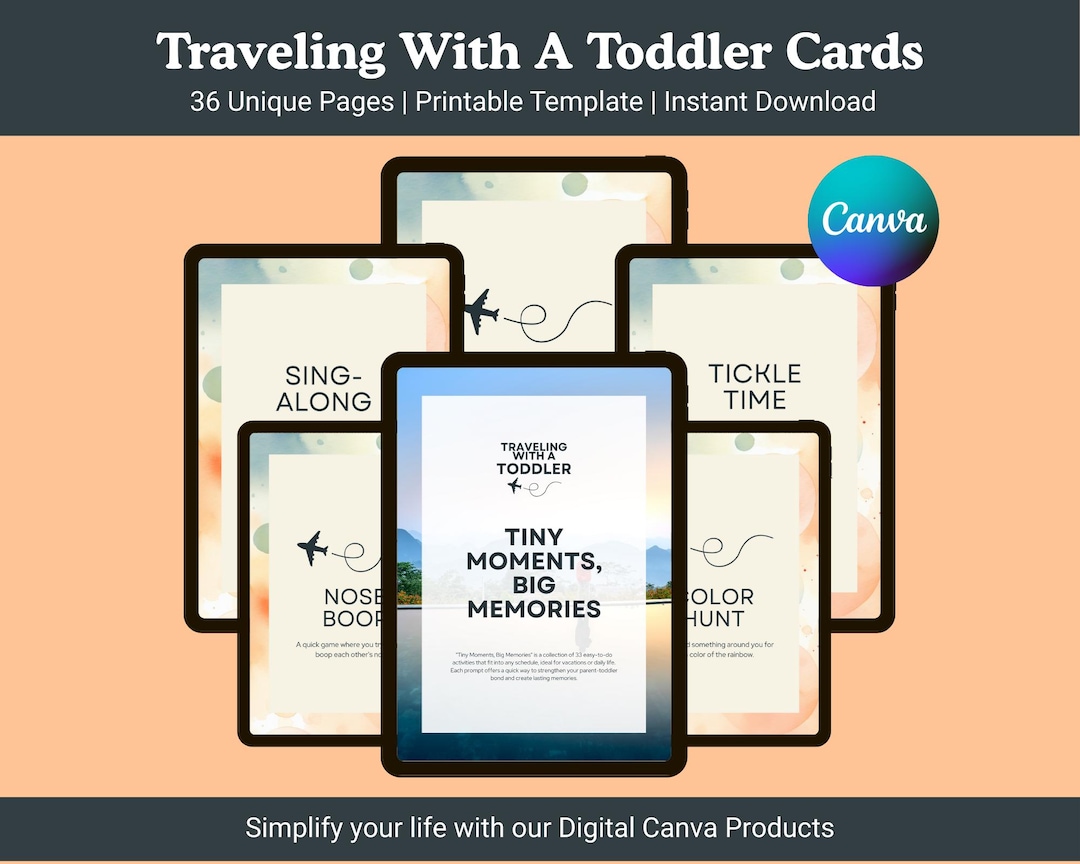 Traveling With a Toddler Cards, Road Trip Activity, Kids Travel ...
