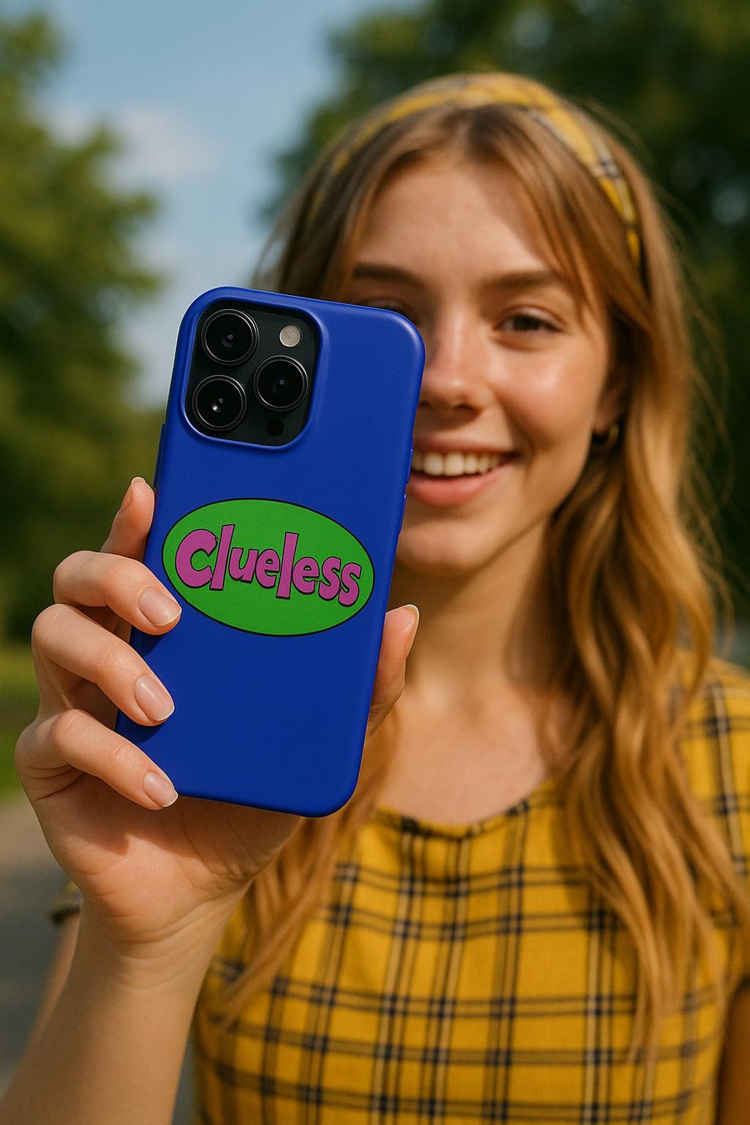 Retro 90s Phone Case | Clueless Logo Blue Design Phone Cover | Pop Culture Gift Ideas | Blue Y2K ...