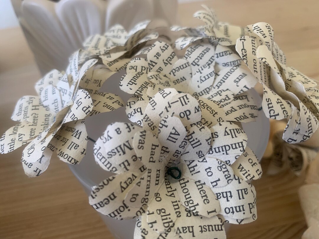 Vintage Book Page Paper Flowers - Etsy