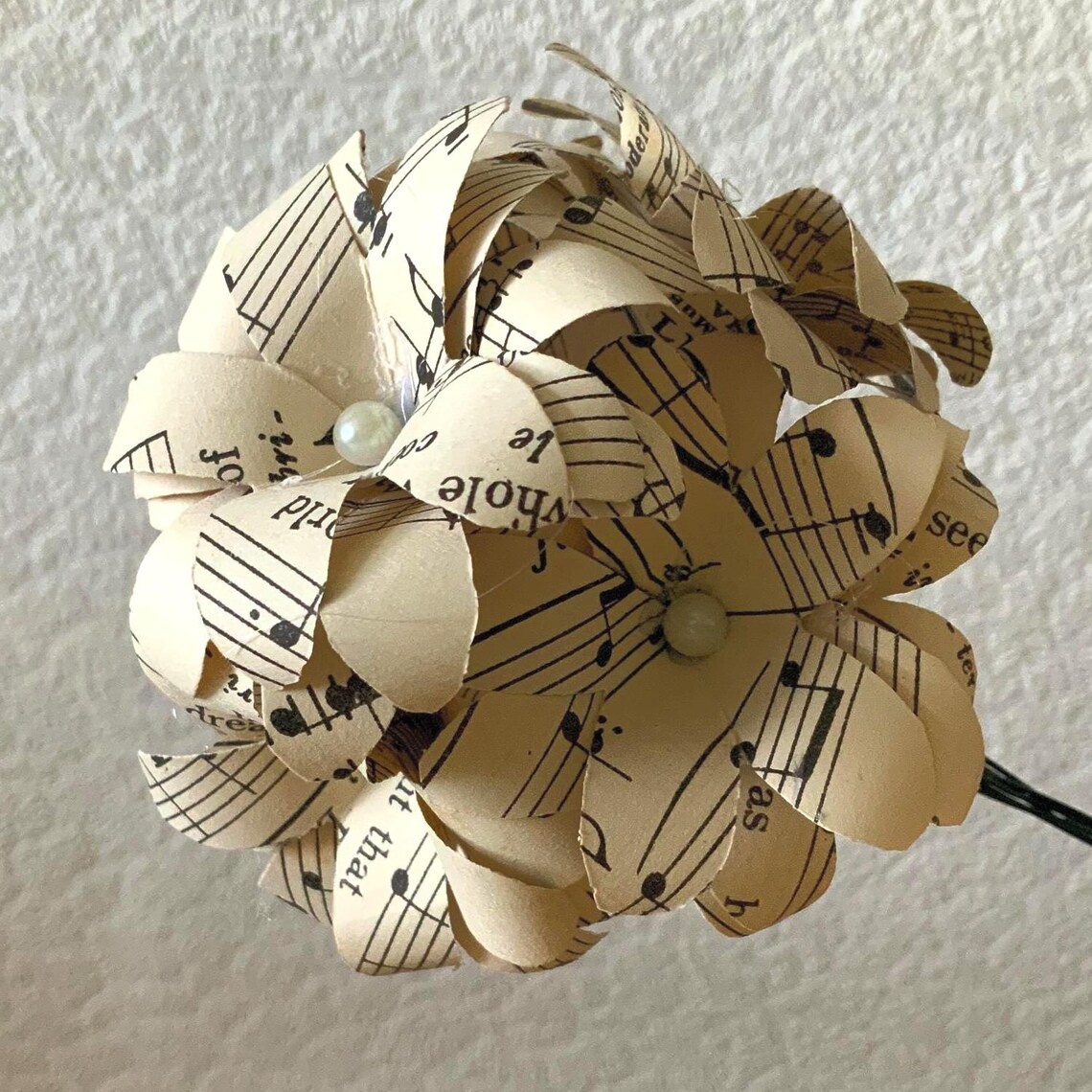 6 Medium Vintage Music Sheet Paper Flowers - Etsy