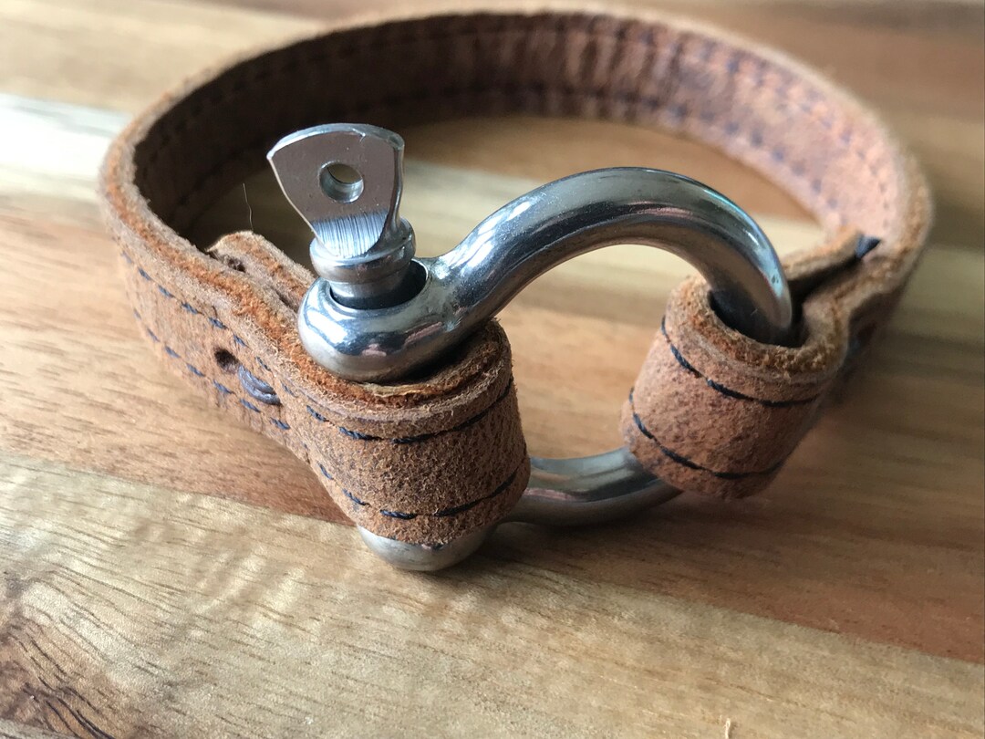 Leather Cuff for a Man or Woman Western Cowboy BOHO Jewelry Shackle ...