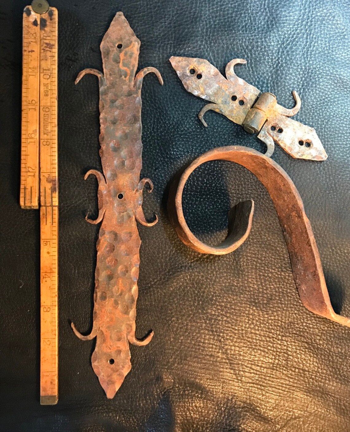Rustic Door Hardware-"spear" Small-mexican-hand Hammered-accents-iron ...