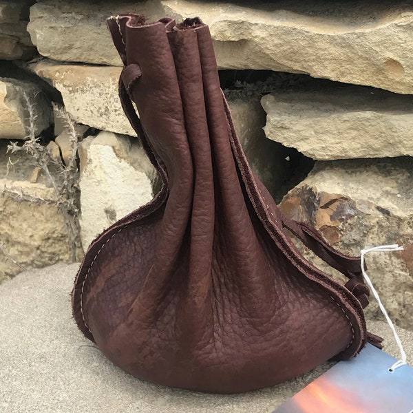 Leather Drawstring Pouch - Etsy