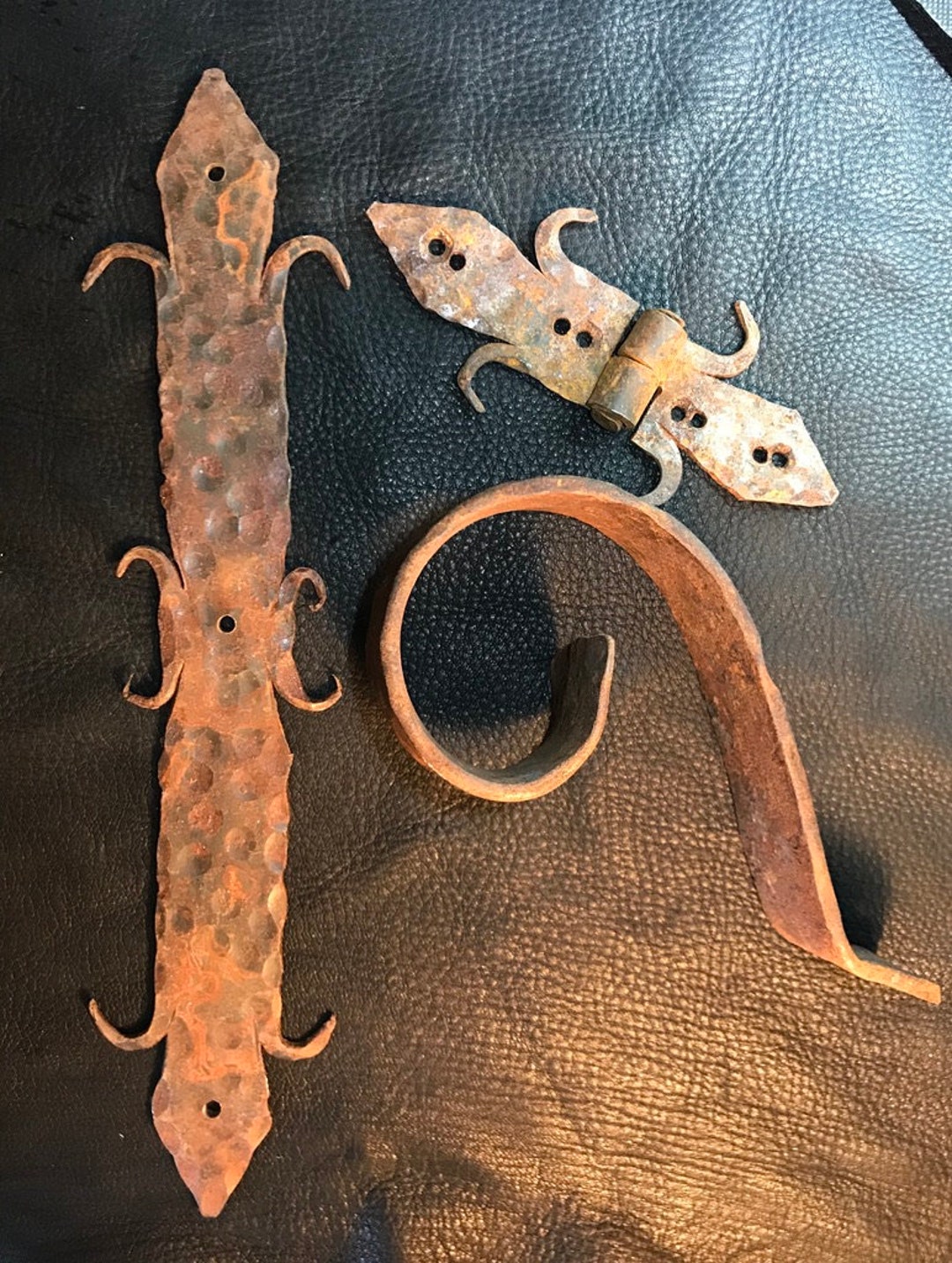 Rustic Door Hardware-"spear" Small-mexican-hand Hammered-accents-iron ...