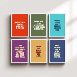 Workplace Motivational Posters No.2 - 6 Piece Printable Set, Digital ...