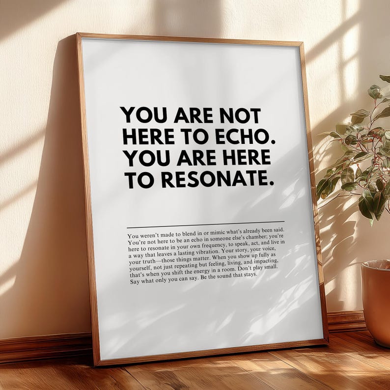 Here to Resonate - Workplace Motivational Quote Wall Art, Office Prints ...