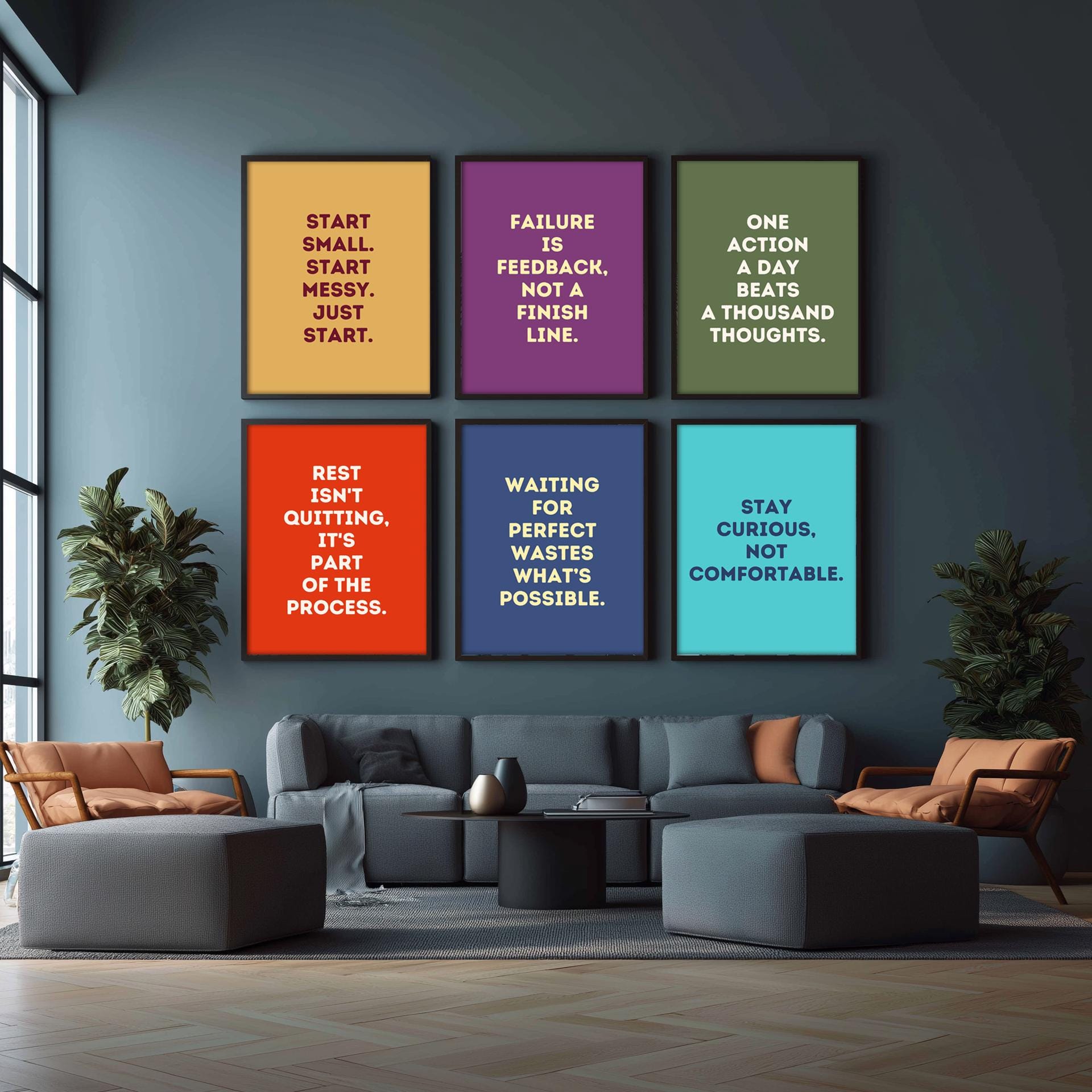 Workplace Motivational Posters - 6 Piece Printable Set, Digital Print ...
