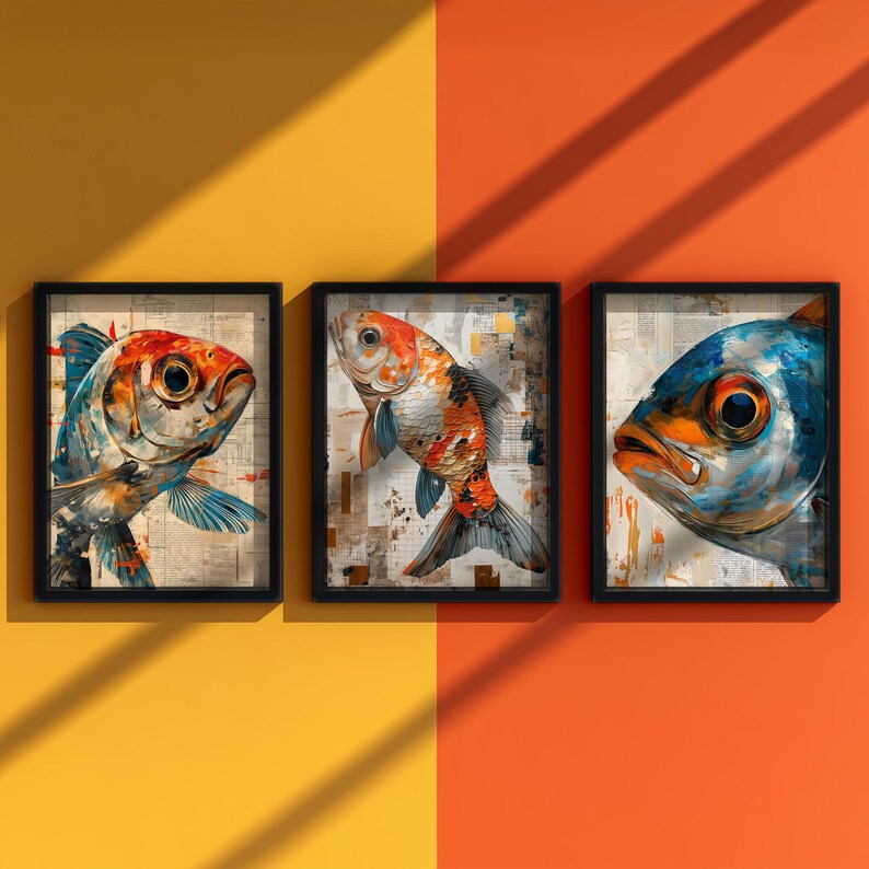 The Last Fish - 3 Piece Printable Art Set, Digital Art, Instant ...