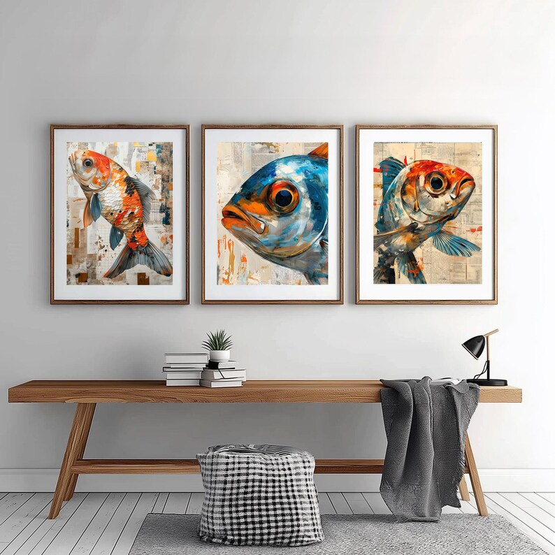 The Last Fish - 3 Piece Printable Art Set, Digital Art, Instant ...