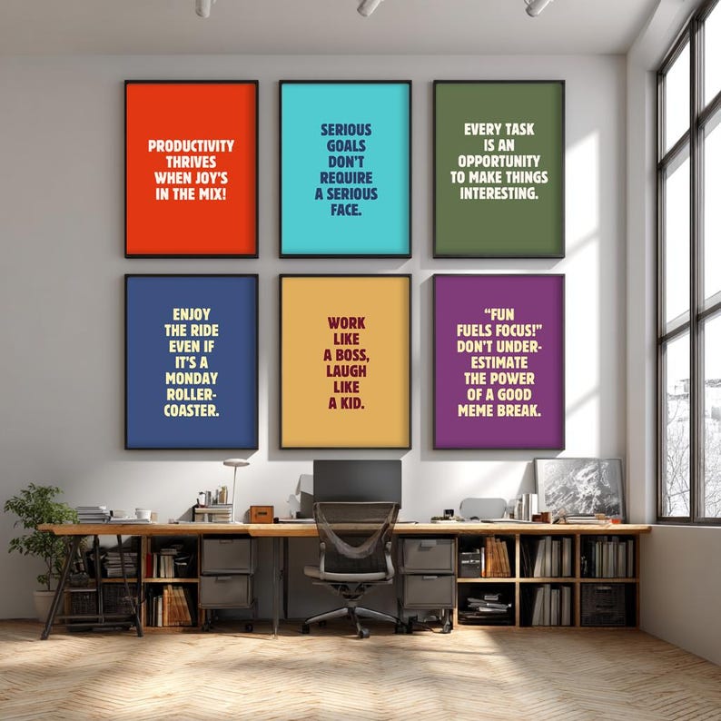 Workplace Motivational Posters No.2 - 6 Piece Printable Set, Digital ...