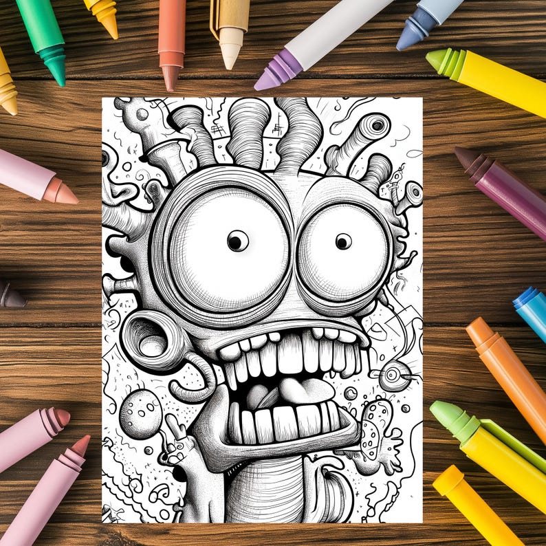 Trippy Coloring - 9 Piece Printable Coloring Page Set, Digital Art ...
