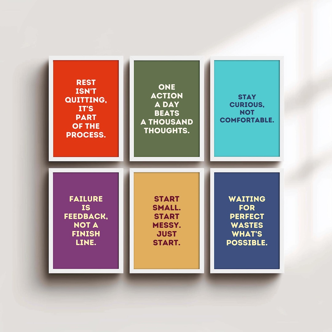 Workplace Motivational Posters - 6 Piece Printable Set, Digital Print ...