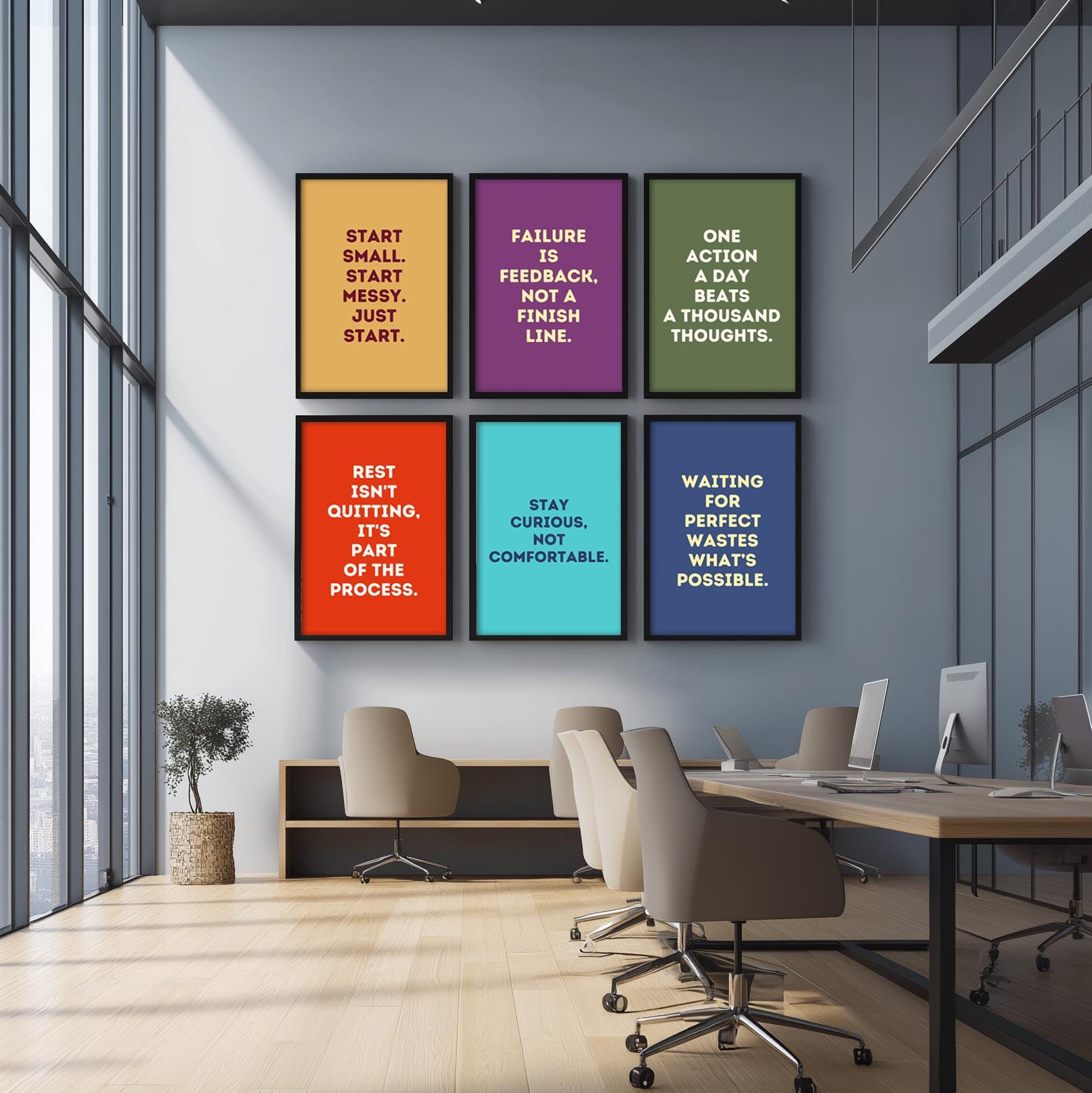 Workplace Motivational Posters - 6 Piece Printable Set, Digital Print ...
