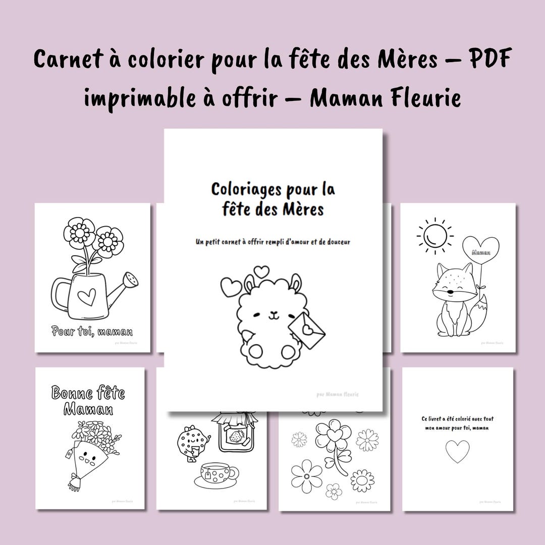 Mother’s Day Coloring Book – Printable PDF to Give as a Gift – Maman ...
