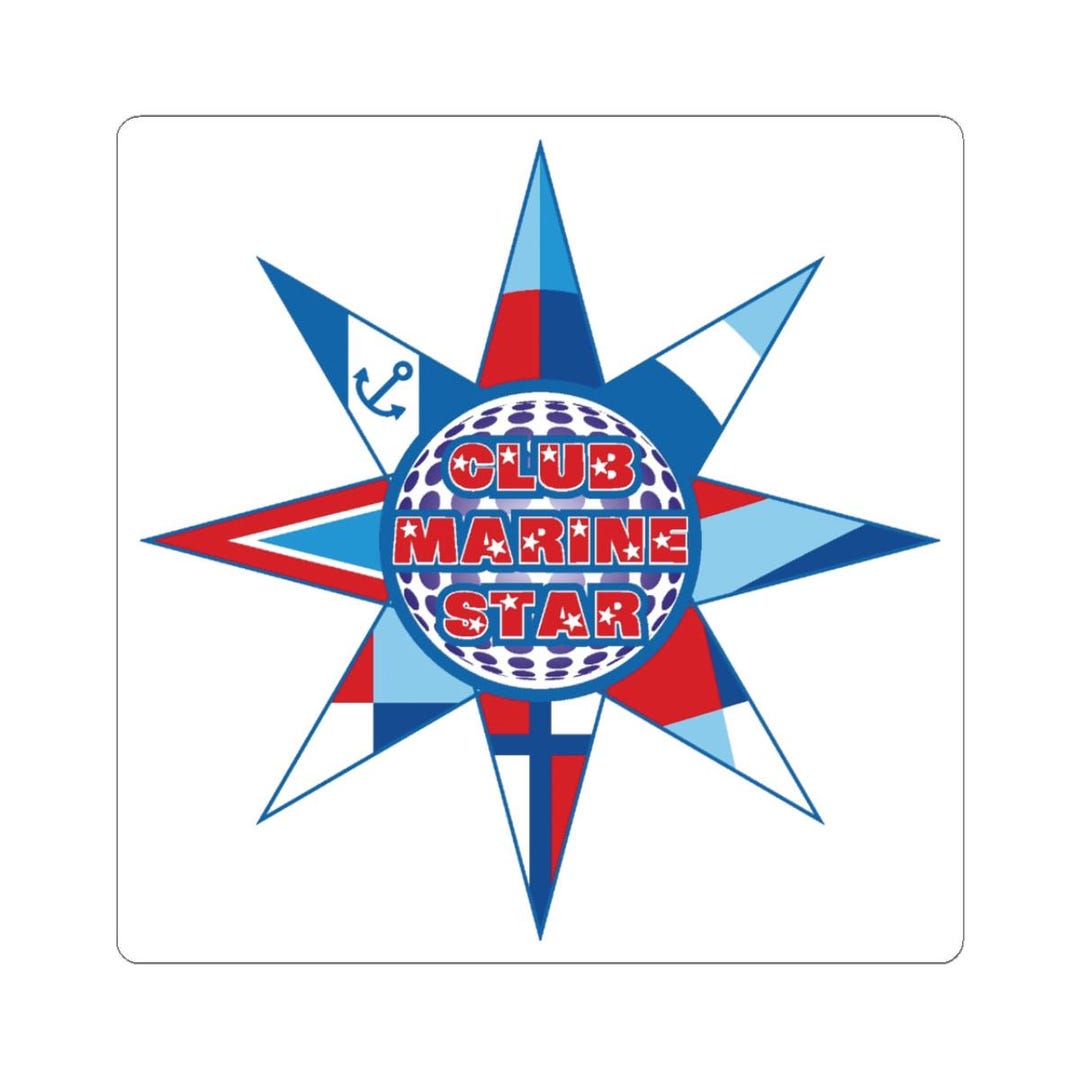 Marine Star Compass Logo Sticker | Nautical Anchor Kiss-cut Sticker - Etsy